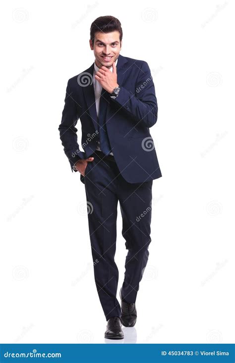 Business Man Walking With One Hand In His Pocket Stock Image Image Of