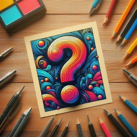 question mark sticky note vibrant design on textured wood background