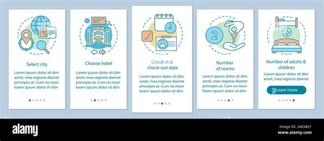 Hotel Booking Onboarding Mobile App Page Screen With Linear Concepts Select Hotel Room
