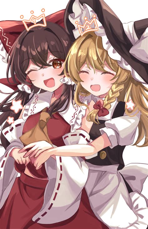 Hakurei Reimu And Kirisame Marisa Touhou Drawn By Ikeyan Danbooru