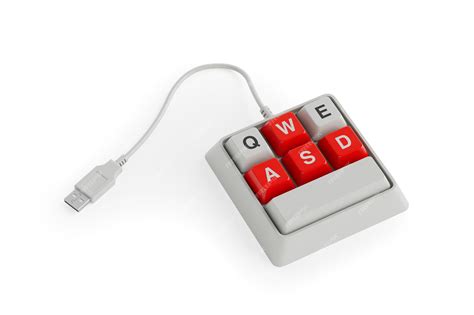 Premium Photo Small Compact And Designed Specifically For Gaming White Keyboard With Red Wasd