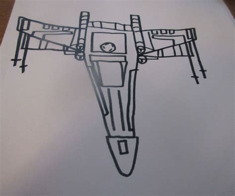 X Wing Drawing At PaintingValley Com Explore Collection Of X Wing Drawing