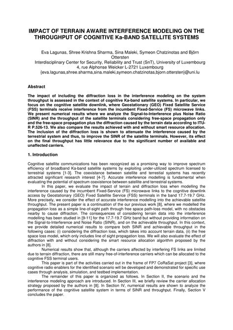 Pdf Impact Of Terrain Aware Interference Modeling On The Throughput