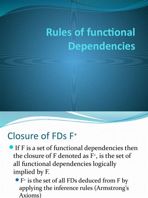 Rules Of Functional Dependencies Pdf Theoretical Computer Science Data Model