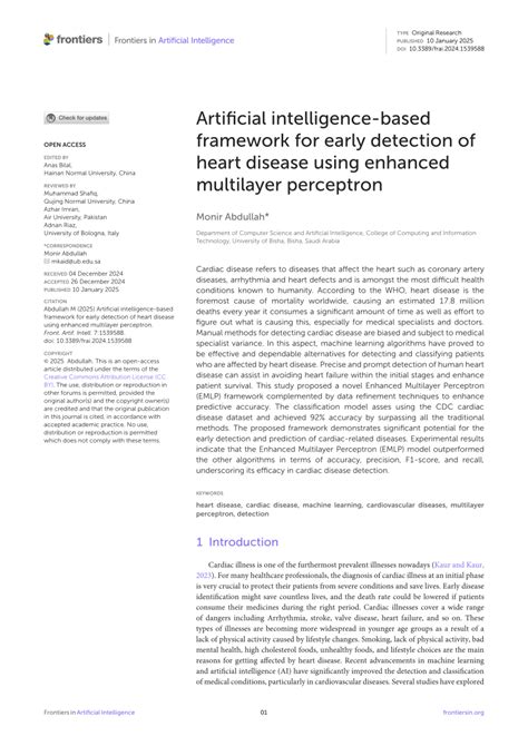 Pdf Artificial Intelligence Based Framework For Early Detection Of