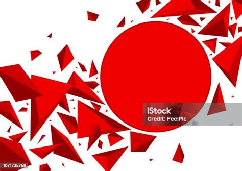 흰색 배경 벡터 일러스트 레이 션에 빨간 3d 삼각형의 추상 배경 디자인 3차원 형태에 대한 스톡 벡터 아트 및 기타 이미지 3차원 형태 기하 기하 도형 Istock