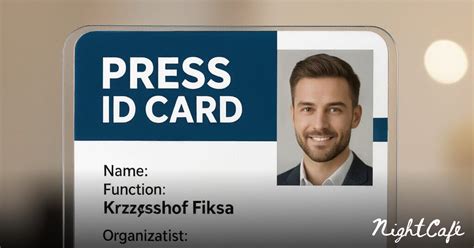 Realistic Press Id Card Photo Close Up Ai Art