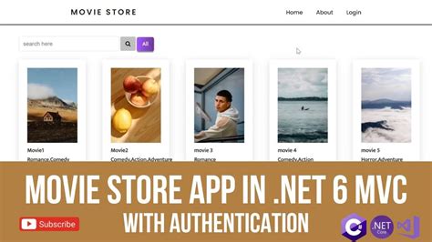 Movie Store Project In Dot Net 6 Mvc Dot Net Core Project Youtube