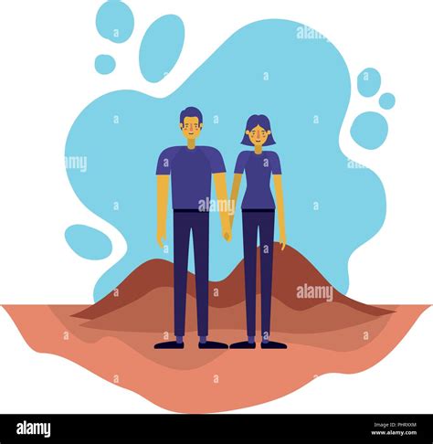 Couple In The Terrain Characters Stock Vector Image And Art Alamy