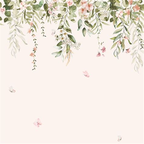 Papel De Parede Non Woven Jardim Suspenso Aquarela Fancy