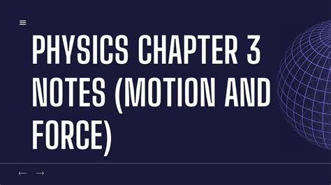Kpk G11 Physics Chapter 3 Notes Motion And Force