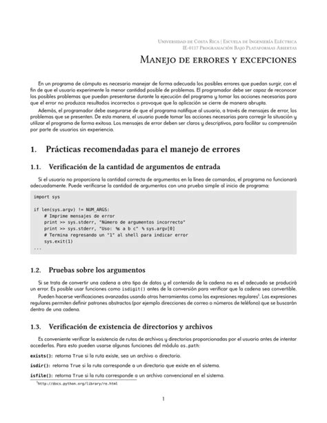 Manejo De Errores Y Excepciones