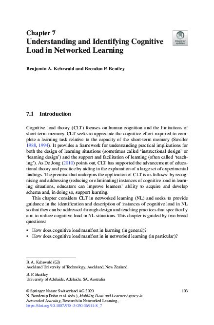 Pdf Understanding And Identifying Cognitive Load In Networked Learning