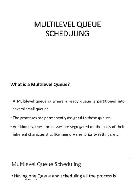 Multilevel Queue Scheduling Pdf Scheduling Computing Algorithms