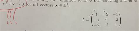 Solved Using The Definition To Show The Following Matrix Is Chegg Com