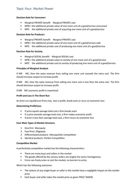 Economic Principles Notes Mae101 Economic Principles Deakin Thinkswap