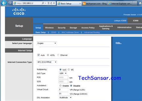 Manual Ntc Adsl Configuration For Cisco Linksys Router X3000 Series •