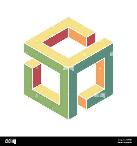 Abstract Isometric Cube Design Interlocking Pastel Shapes Create A