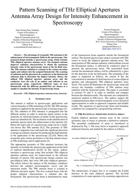 Pdf Pattern Scanning Of Thz Elliptical Apertures Antenna Array Design For Intensity