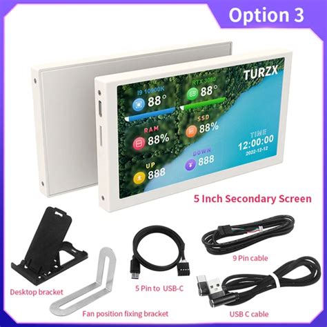 WNGHRON 5 Inch IPS TYPE C Secondary Screen IPS LCD Display For Mini ITX PC Case 800x480 CPU GPU