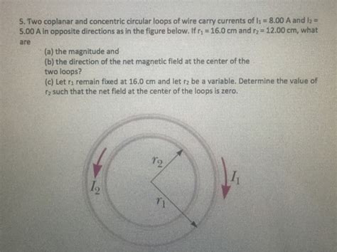 solved two coplanar and concentric circular loops of wire