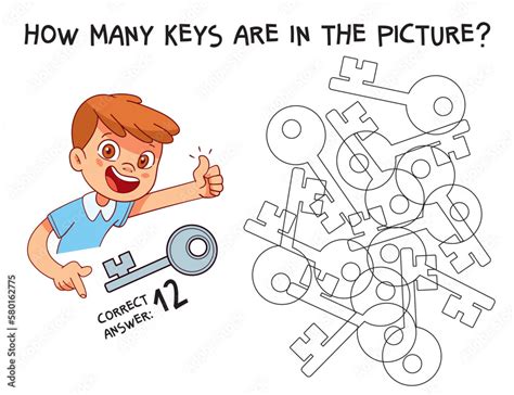 Count How Many Keys Are Hidden In The Picture How Many Items Are In