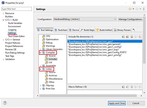 Compiler And Linker Options Are Grouped Into Compiler And Linker Categories