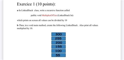 Solved Exercice 1 10 Points A In Linkedstack Class Write
