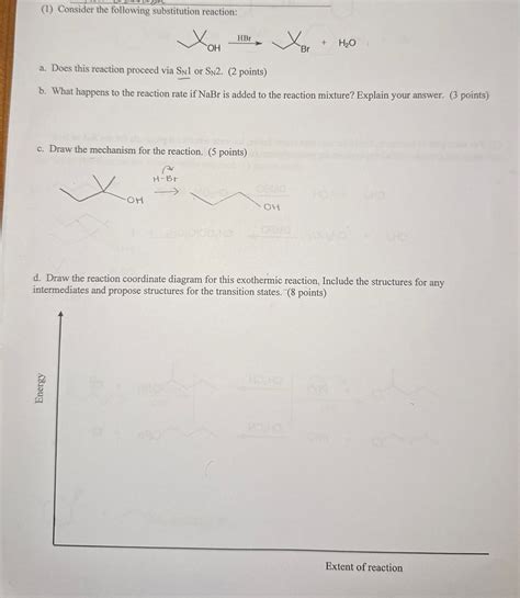 Solved 1 ﻿consider The Following Substitution Reaction A
