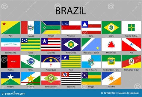 States Of Brazil Federative Units With Capitals Gray Political Map