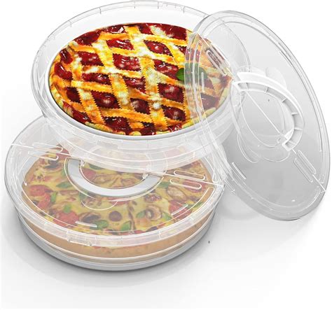 12inch 2 Pack Food Storage Container With Lid And Handle Reusable 2 Compartments