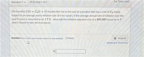 Solved The Function C T C R T Models The Rise In The Chegg Com