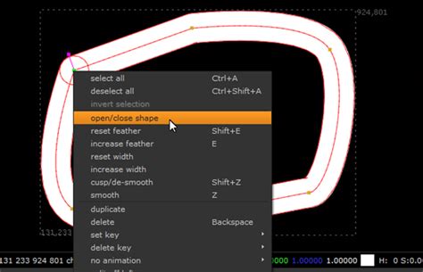 using the open spline tool
