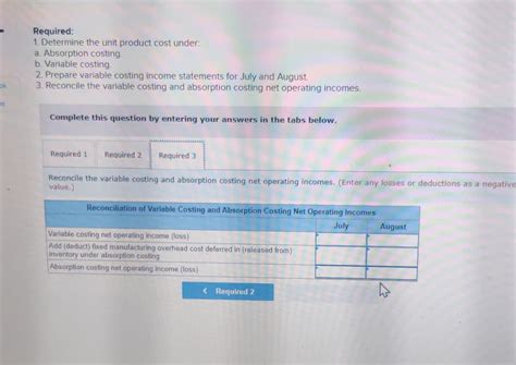 Solved Problem 6 22 Algo Variable Costing Income Chegg Com
