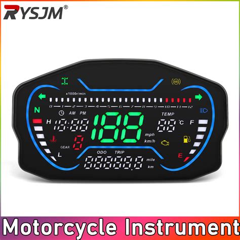 For Ducati Universal Digital Speedometer Digital Meter Odometer Full Lcd Meter For 1 2 4