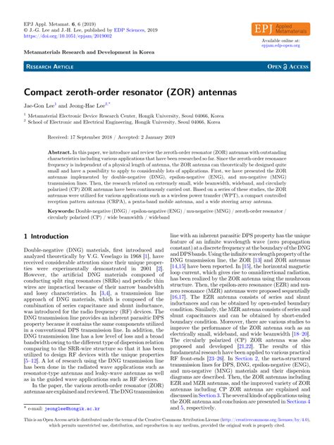 Pdf Compact Zeroth Order Resonator Zor Antennas