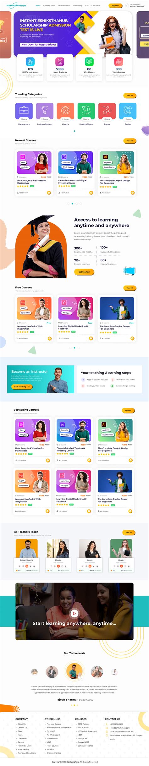 Education And Lms Landing Page Behance