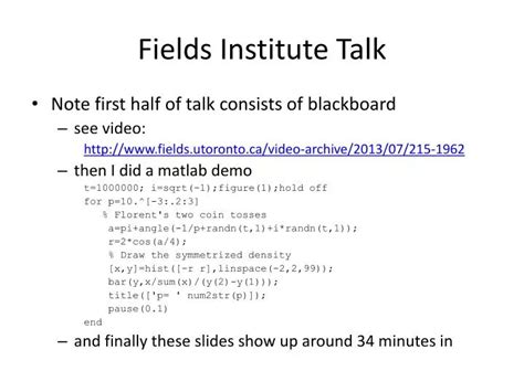 Ppt Fields Institute Talk Powerpoint Presentation Free Download Id