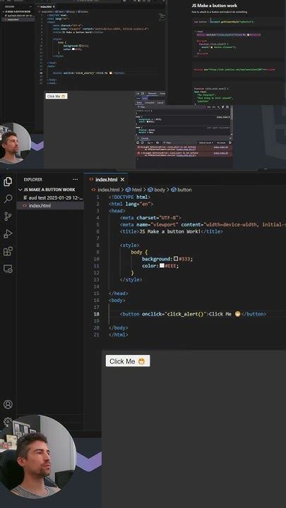 Js Make An Alert Button 🔘⚠️ Javascript Html Easy Youtube
