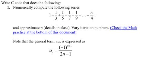 solved write c code that does the following 1 numerically