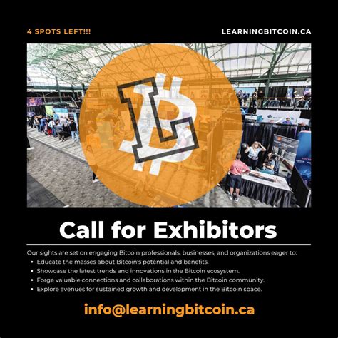 Learning Bitcoin On Linkedin 📢 Last Call For Exhibitors At Learning