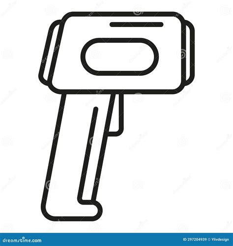 Health Check Gun Icon Outline Vector Scanner Device Stock Illustration