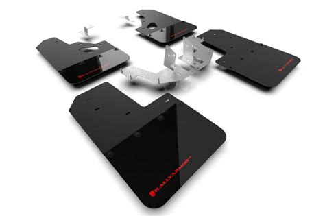Rally Armor Mf85 Rr Pl Rd Ral Black Mud Flap Red Logo For Vehicles