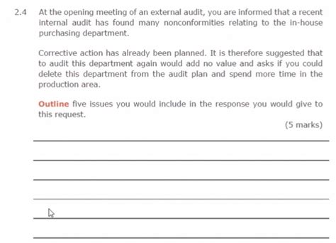 Solved At The Opening Meeting Of An External Audit You Chegg Com