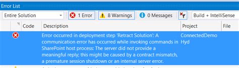 Error Occurred In Deployment Step Retract Solution A Communication