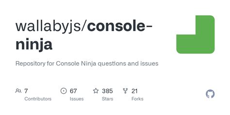 Github Wallabyjsconsole Ninja Repository For Console Ninja