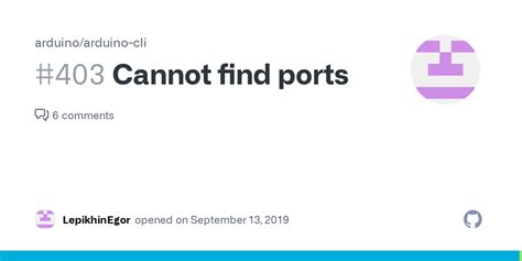 Cannot Find Ports · Issue 403 · Arduinoarduino Cli · Github