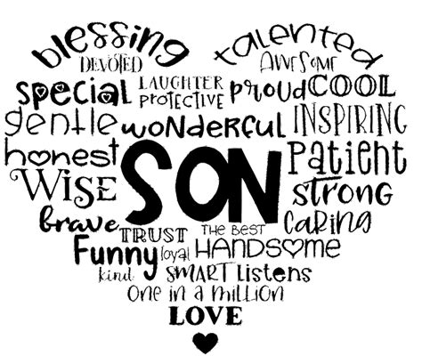 Black Vinyl Home Decor Wall Art Script Heart Son Vaap