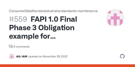Fapi 10 Final Phase 3 Obligation Example For Authorisation Request Using The Authorisation Code