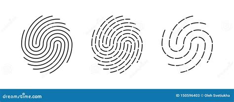 Fingerprint Identification Icon Biometric Authorization And Business Security Concept Stock
